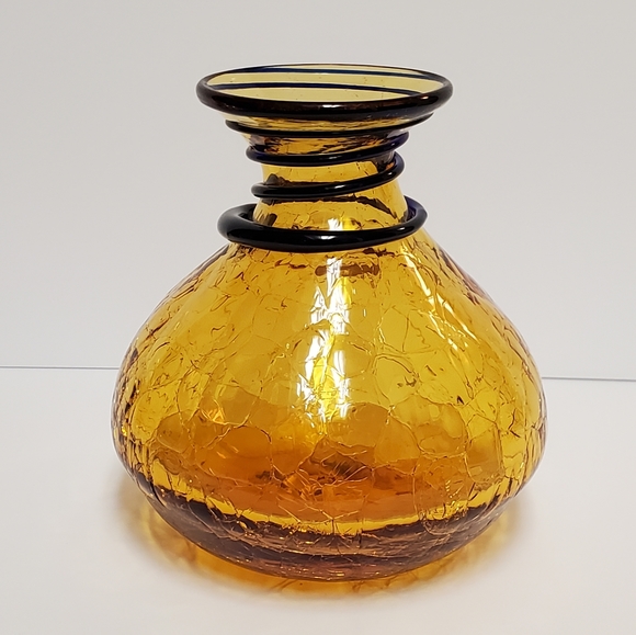 BLENKO | Accents | Blenko Amberina Crackle Glass Vase | Poshmark